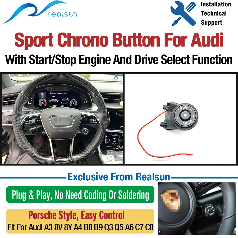 Botão SC Realsun Sport Chrono Package, Volante com motor de arranque ...