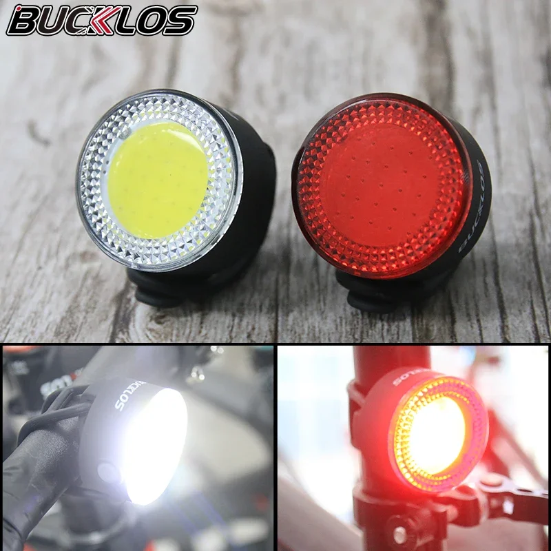 BUCKLOS Bicycle COB Tail Light Type-C Rechargeable Bike Headlight ...