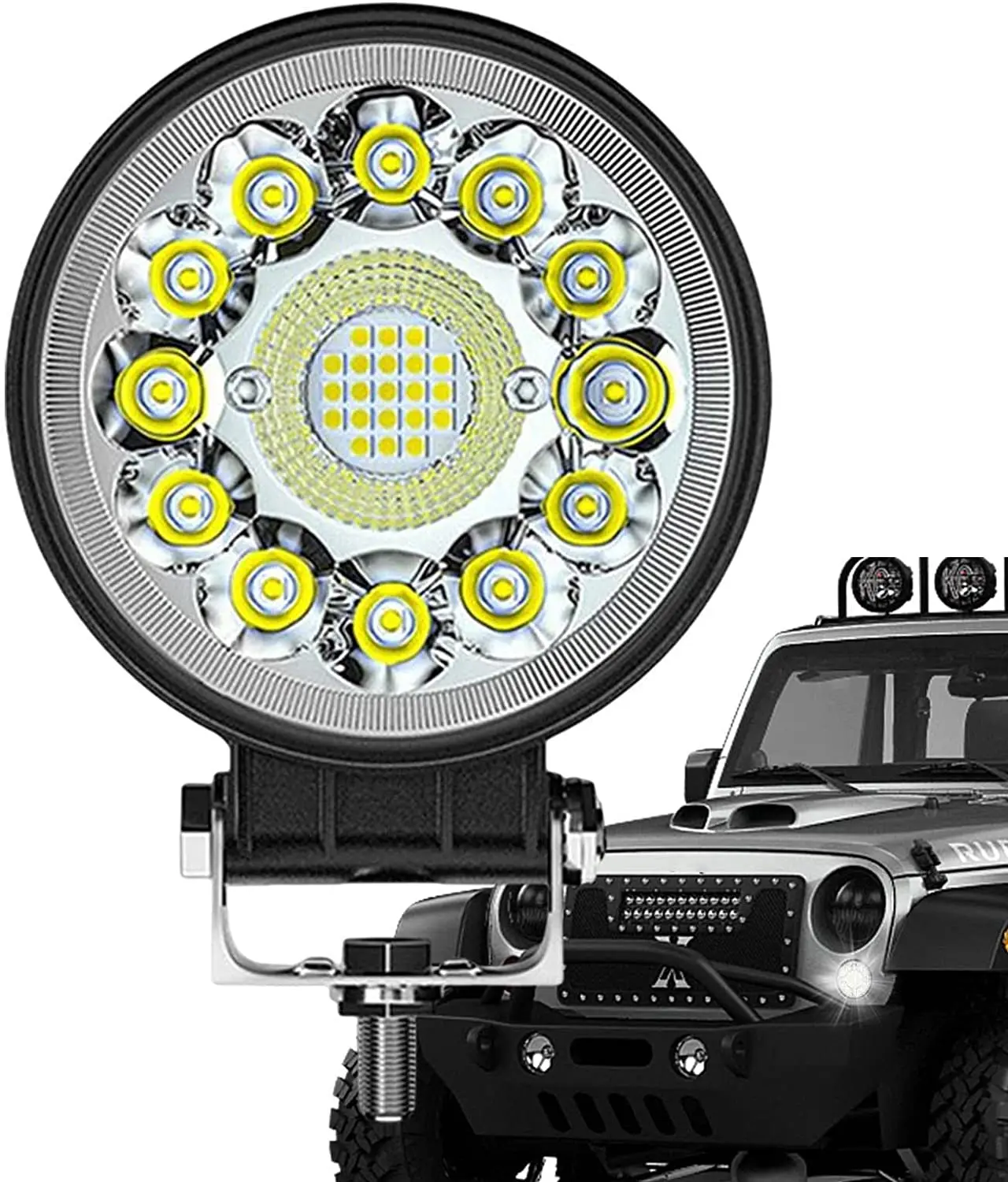 Automotive-Light-Bars-99W-Round-Spot-LED-Light-Bar-Off-Road-Fog-Driving ...