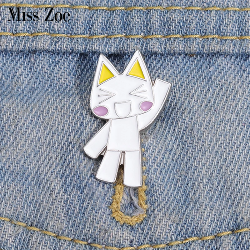 Toro-Inoue-Cat-Enamel-Pins-Custom-Smiling-Kitten-Brooches-Lapel-Badges ...