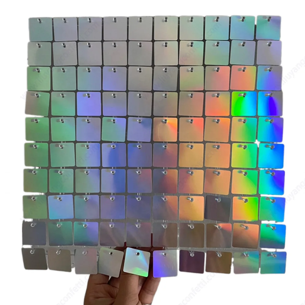 Panel de pared brillante con lentejuelas, iridiscente con brillo telón ...