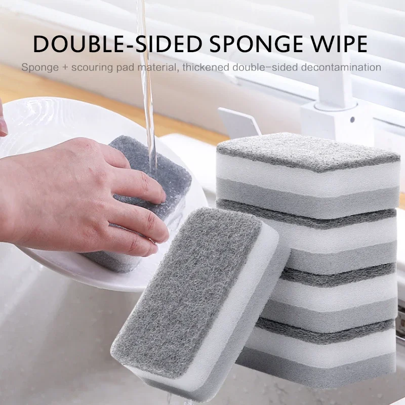 5pcs Sponge Scouring Pads Cleaning Dish Washing Catering Scourer ...