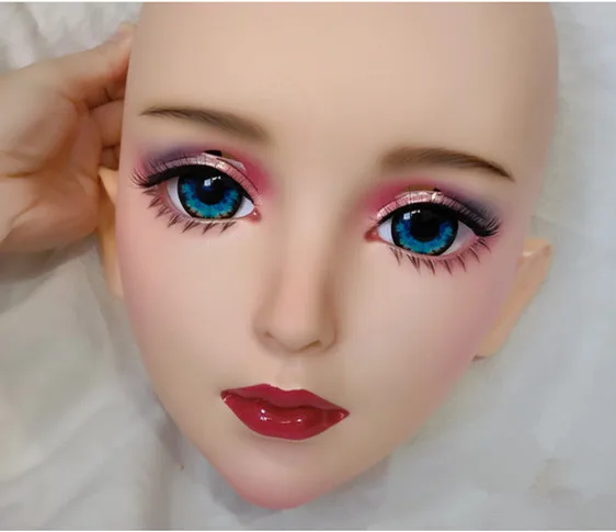 GL-FEI-Sweet-Girl-Resin-Silicone-BJD-Kigurumi-Masks-with-Eyes-Wig ...