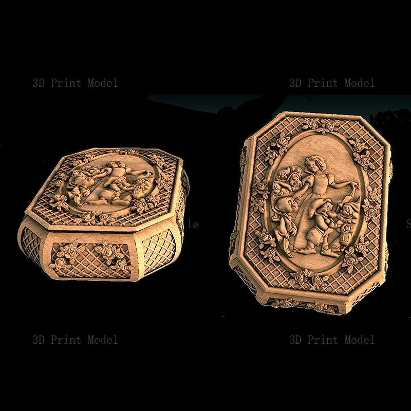 Box 3D Modell Stl Domborművek A Cnc Formátumához Artcam Vectric Aspire ...