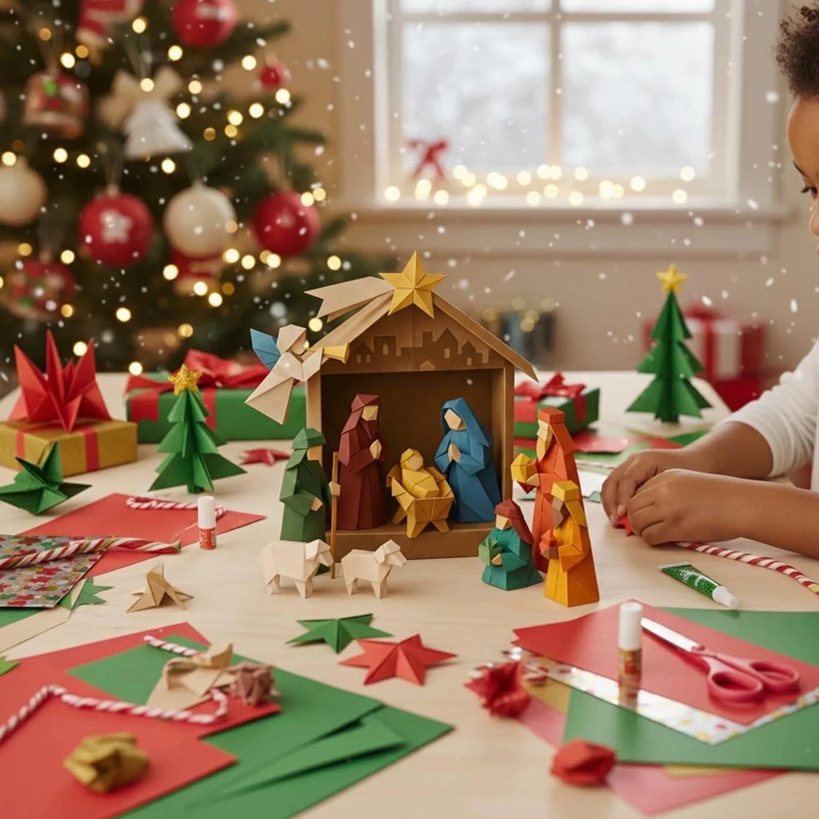 DIY Nativity Scene DIY Paper Nativity Scene, Christmas Origami Craft ...