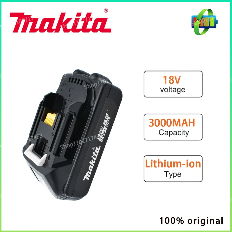 Original-Makita-Rechargeable-18V-3-0Ah-Li-Ion-Battery-For-Makita-BL1830 ...