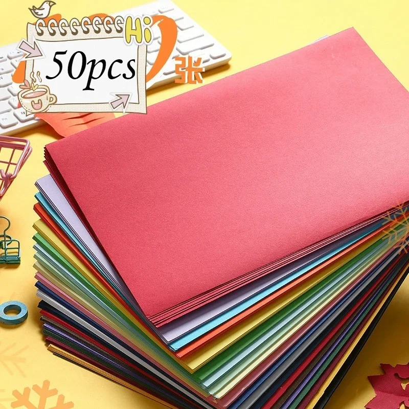 New-50-Sheets-Color-Hard-Cardboard-Thick-Handmade-Paper-Thick-Colored ...