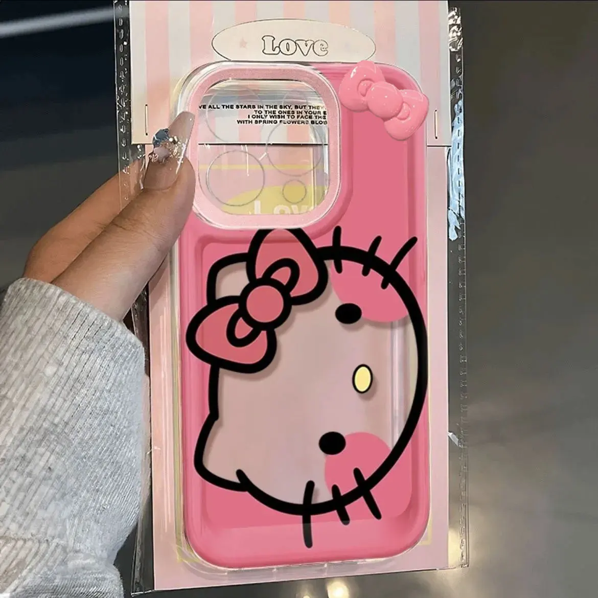 Sanrio-funda-de-tel-fono-con-lazo-KT-carcasa-de-Hello-Kitty-para-IPhone ...