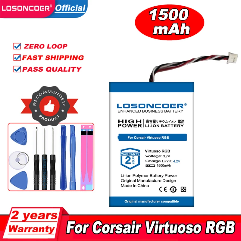 Losoncoer 1500mah Battery For Corsair Virtuoso Se Rgb Wireless Headset ...