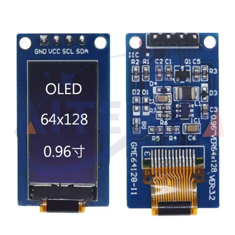0.96 Inch OLED Display 64×128 LCD Module SSD1107 LCD 0.96" OLED ...