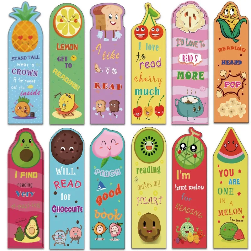 50-pcs-pack-cartoon-fruit-scent-bookmark-paper-bookmarks-kawaii ...