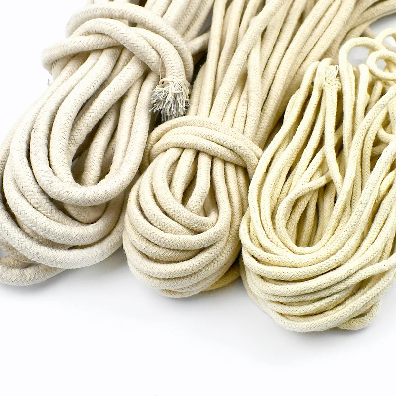 10M 4/6/8/10mm 16 Shares Twisted Cotton Cord Bags Clothes Thread Rope ...