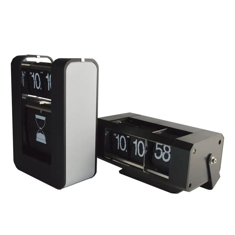 Creative-Flip-Clock-Silent-Movement-Black-Table-Watch-Desk-Clock ...