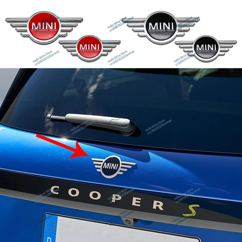 Mini-Emblem-Car-Front-Hood-Badge-Rear-Trunk-Sticker-For-Cooper-JCW-F55 ...