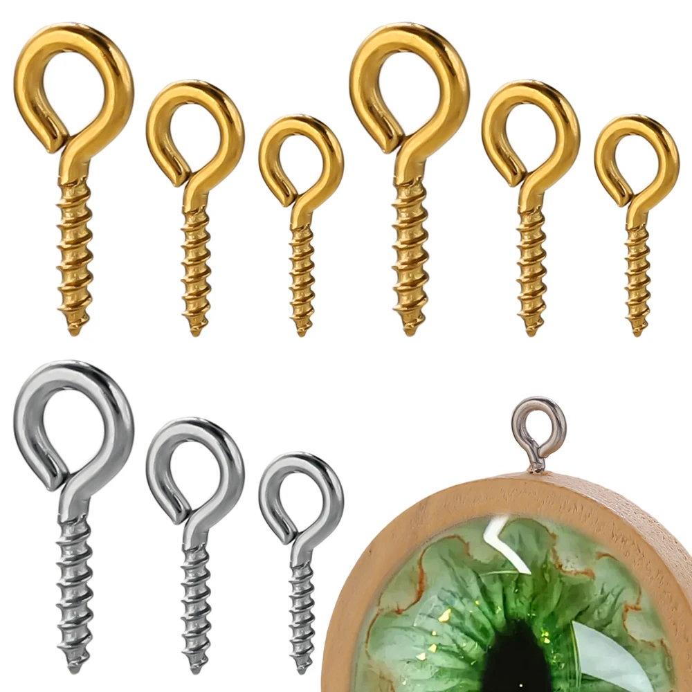 100pcs/lot Stainless Steel Screw Eye Pins for Pendant Iron Screw Eye ...