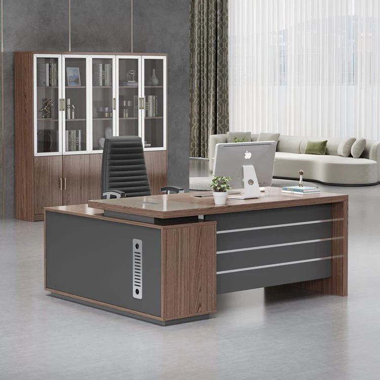 Ekintop modern luxury l shaped ceo manager executive desk wooden office ...
