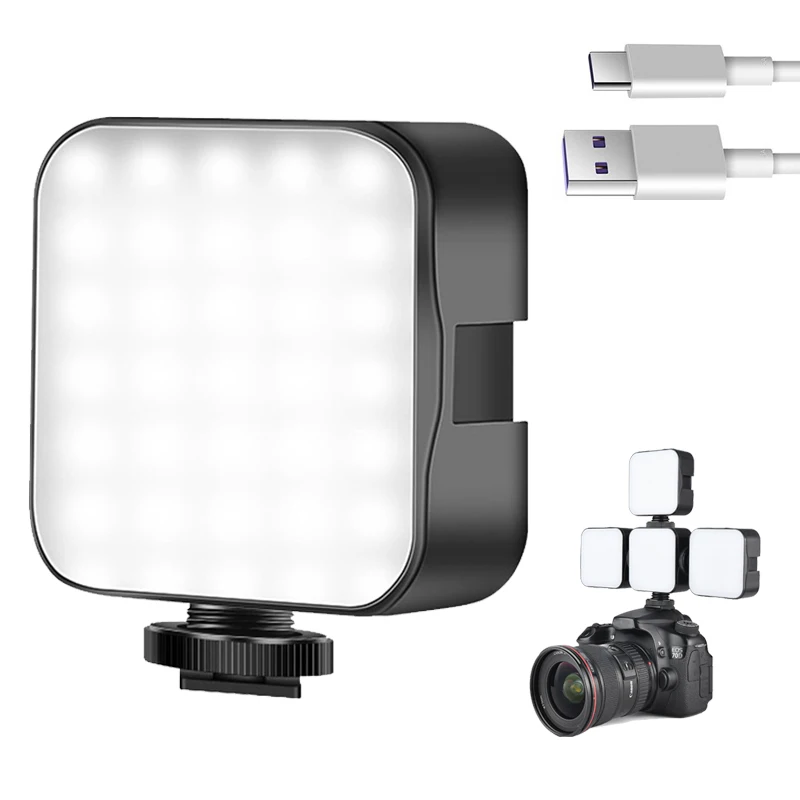 6500k led luz de vídeo mini câmera luz preenchimento lâmpada fotografia ...