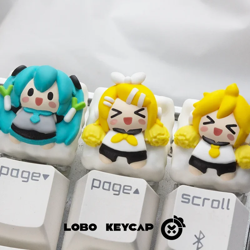 Hatsune-Miku-Rin-Len-Keycap-Anime-Peripherals-Cute-Cartoon-Keys ...