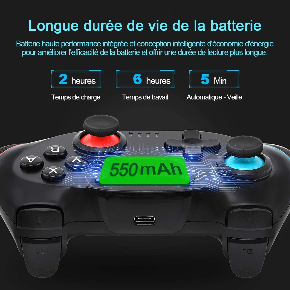 2pc gris avec boîte - Manette Switch, Manette sans Fil pour Nintendo ...