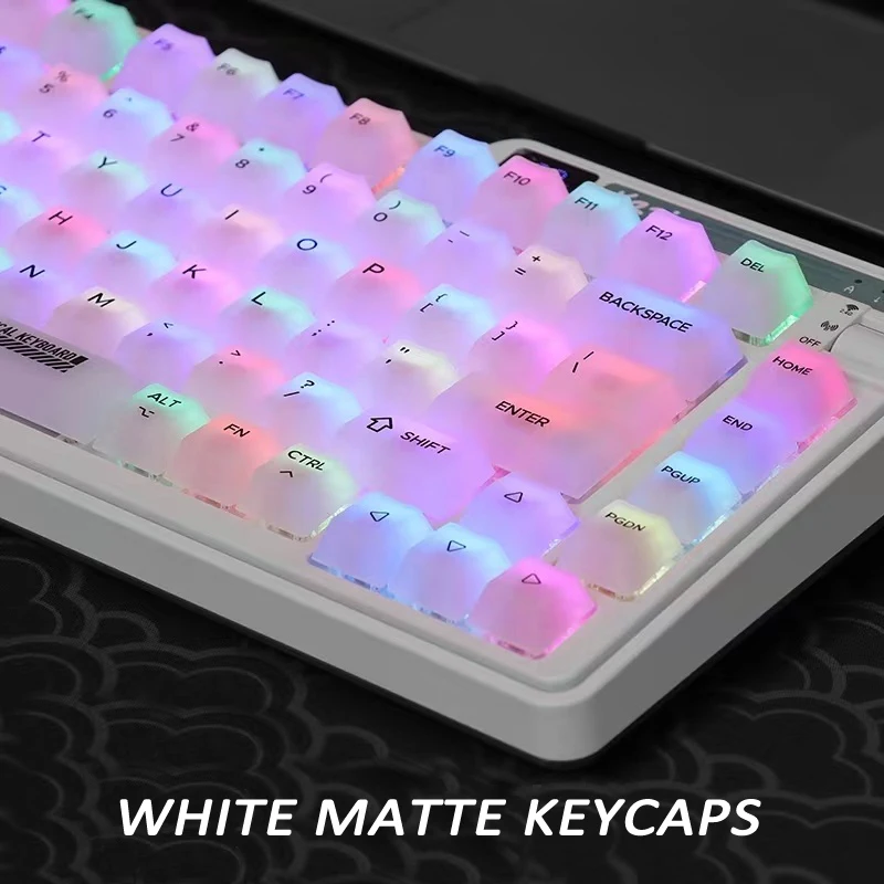 Milky-White-Keycap-Frosted-Fog-Transparent-Matte-PC-Material-1-Set-Of ...
