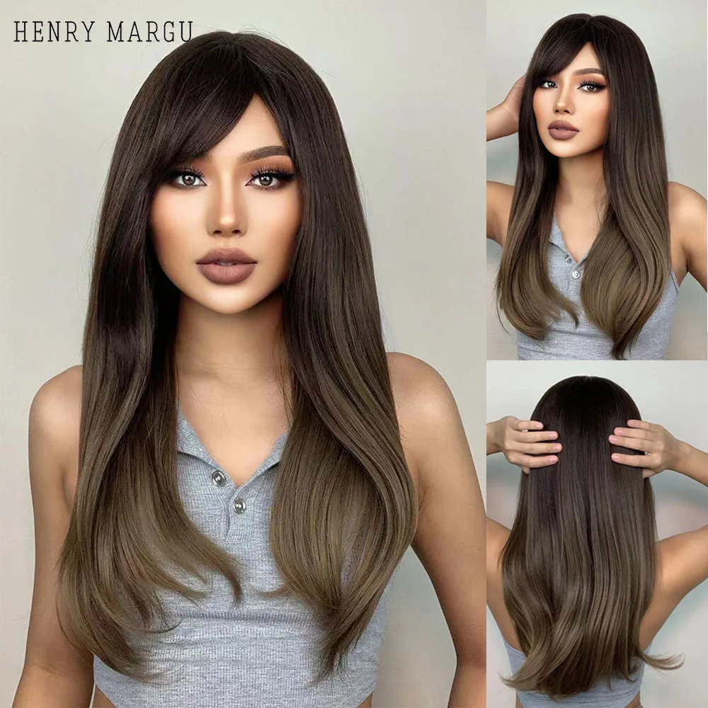 HENRY-MARGU-pelucas-largas-y-rectas-para-mujeres-negras-cabello-sint ...