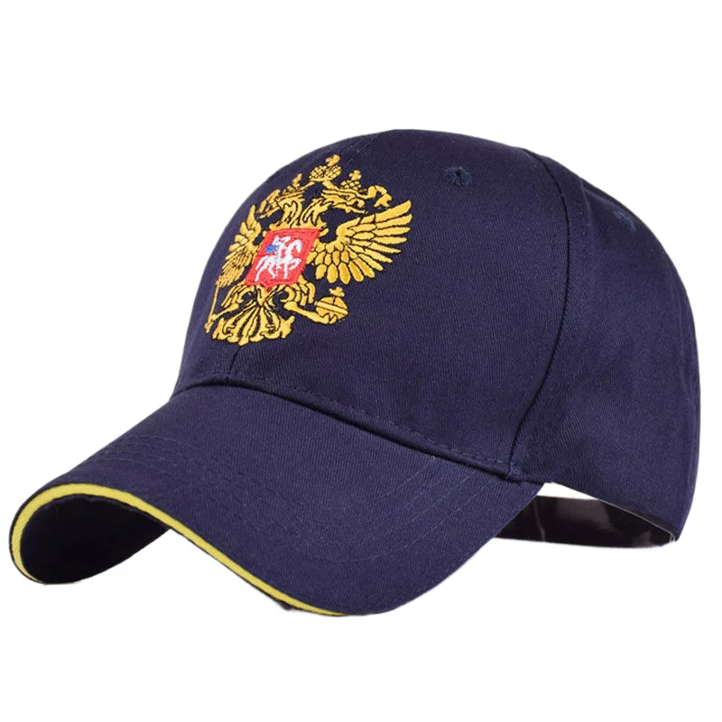 Men Women's Hats Russian Emblem Embroidered Panel Baseball Cap Black ...