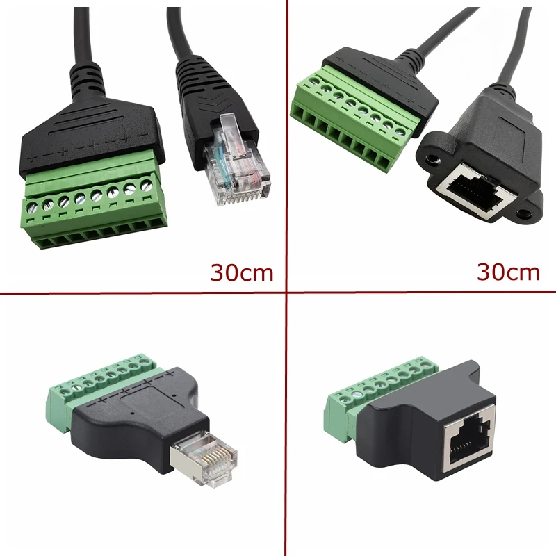 Bloque de terminales de tornillo Rj45 a 8 p, conector Ethernet rj45 ...