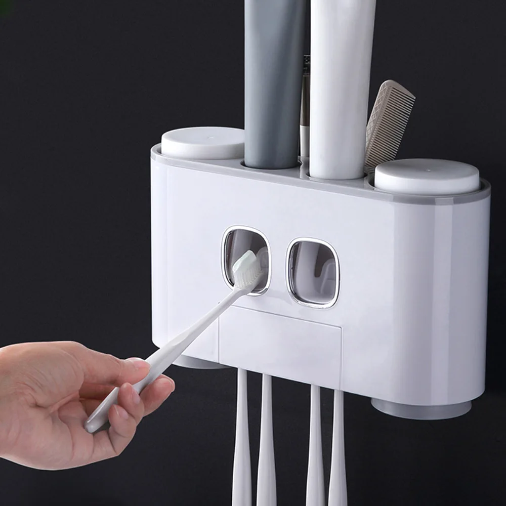 Automatic-Toothpaste-Dispenser-Toothbrush-Toothpaste-Cup-Storage ...