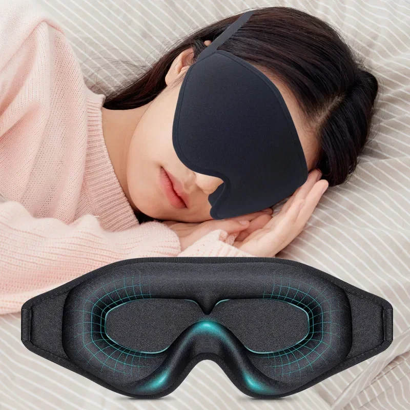 3D Sleeping Mask Memory Foam Block Out Light Sleep Mask Eye Shade ...