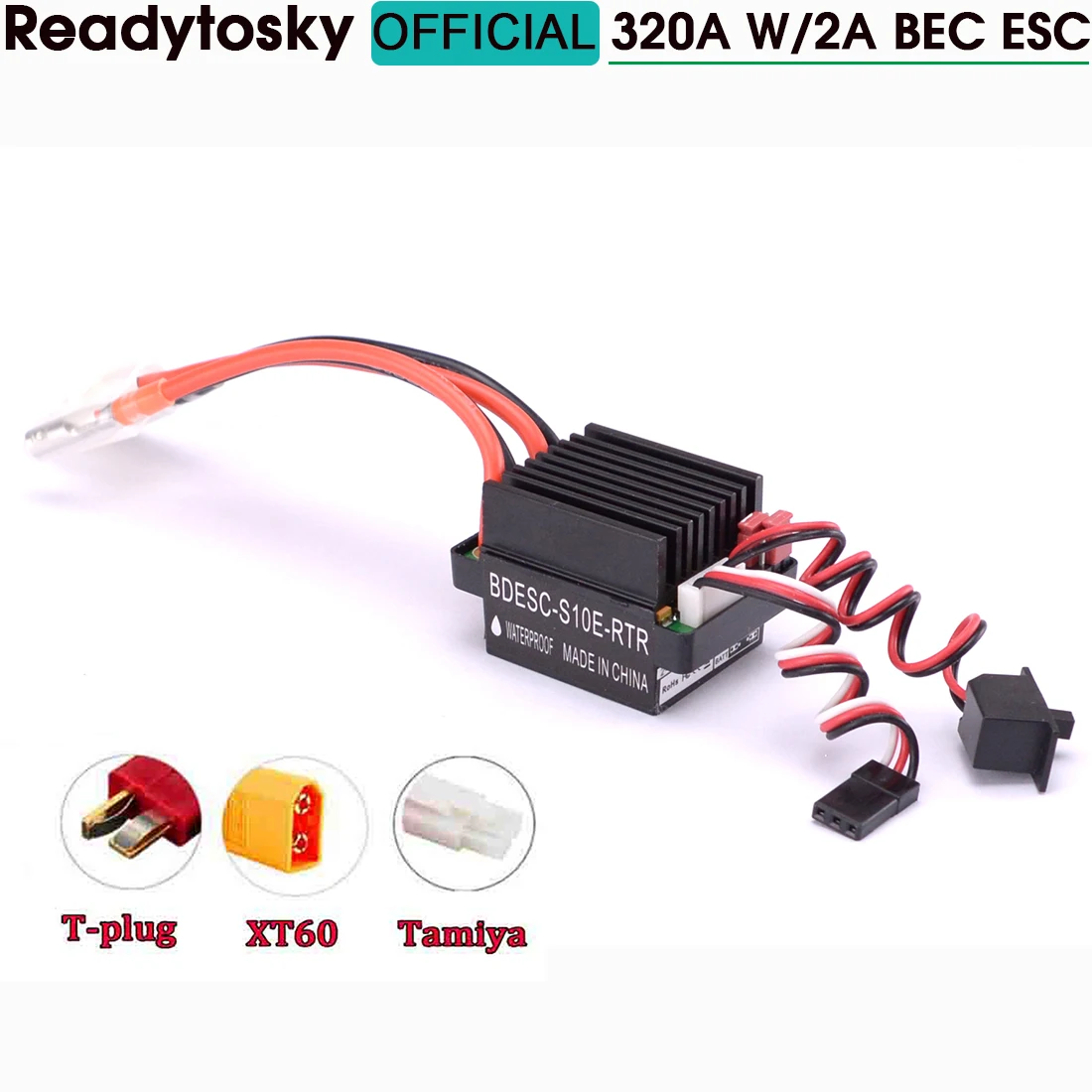 NEW Hobby Brushed Motor Speed Controller 320A w/ 2A BEC Brush ESC for ...