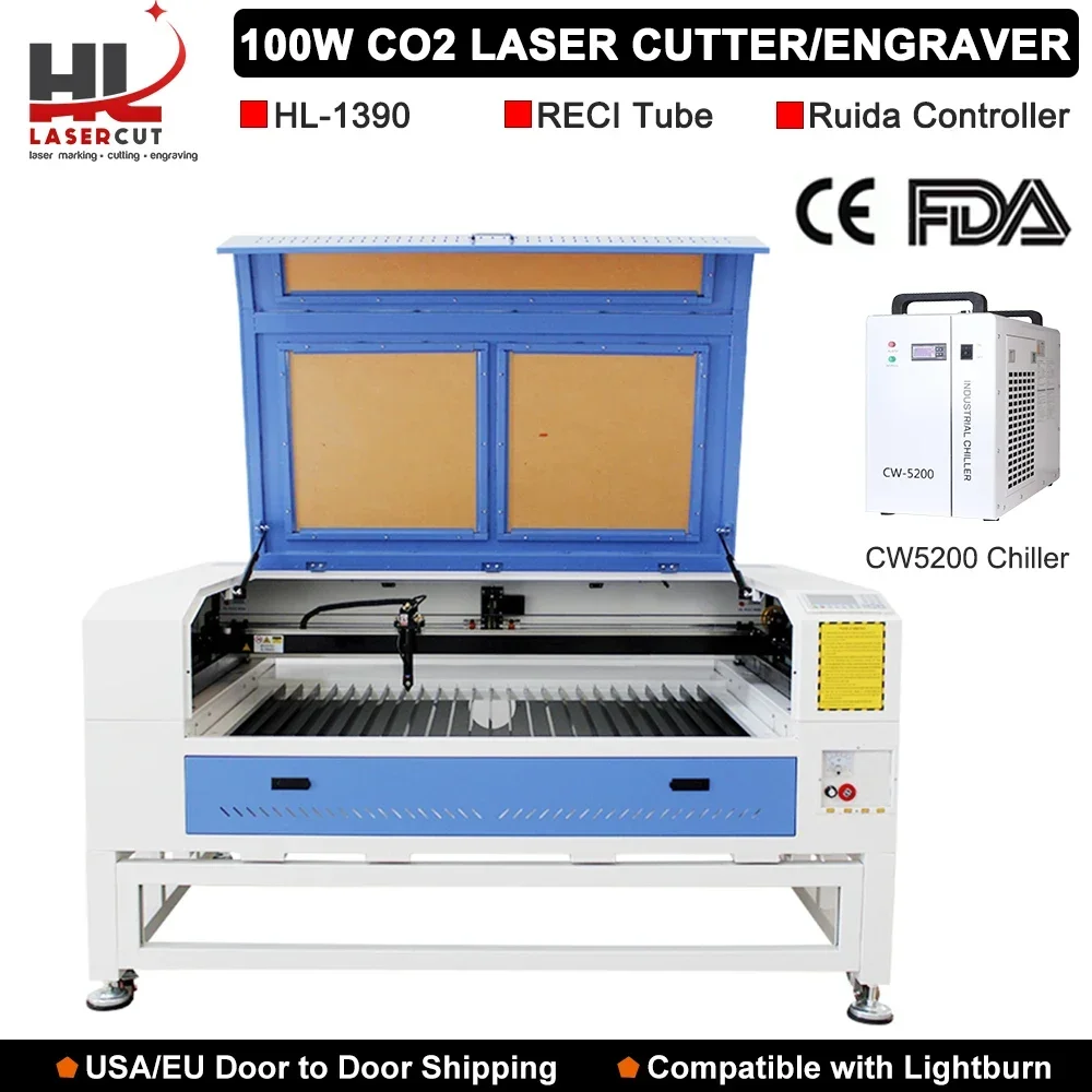 HL-Laser-1390-100W-CO2-Laser-Cutting-Engraving-Machine-RECI-Tube-Large ...