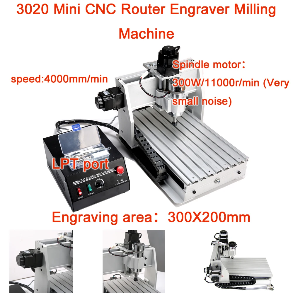 3axis-3020-300W-ER11-CNC-Router-CNC-Engraving-Machine-Woodworking ...