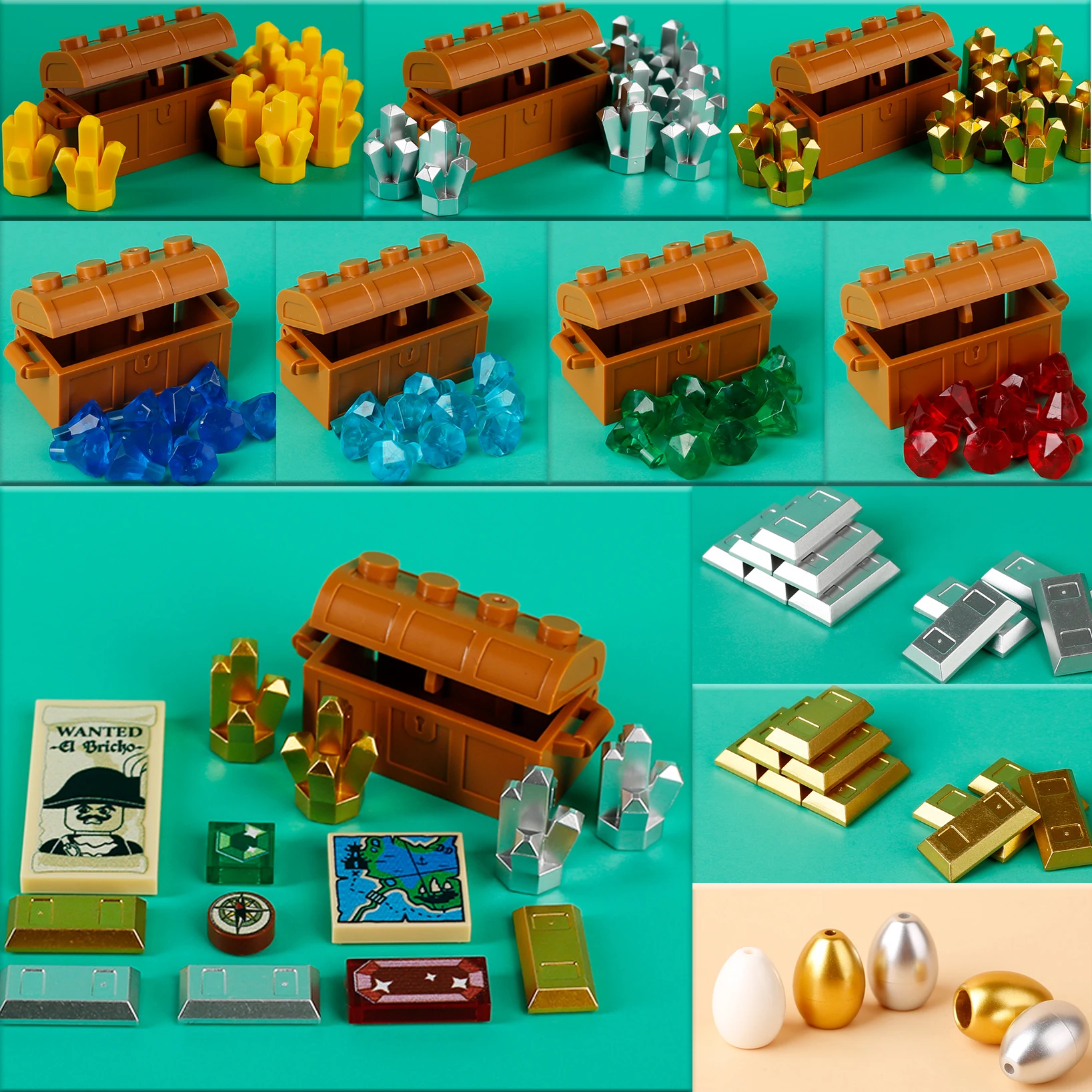 MOC-Diamond-Building-Blocks-Deposit-Box-Treasure-Golden-Egg-Silver-Ore ...