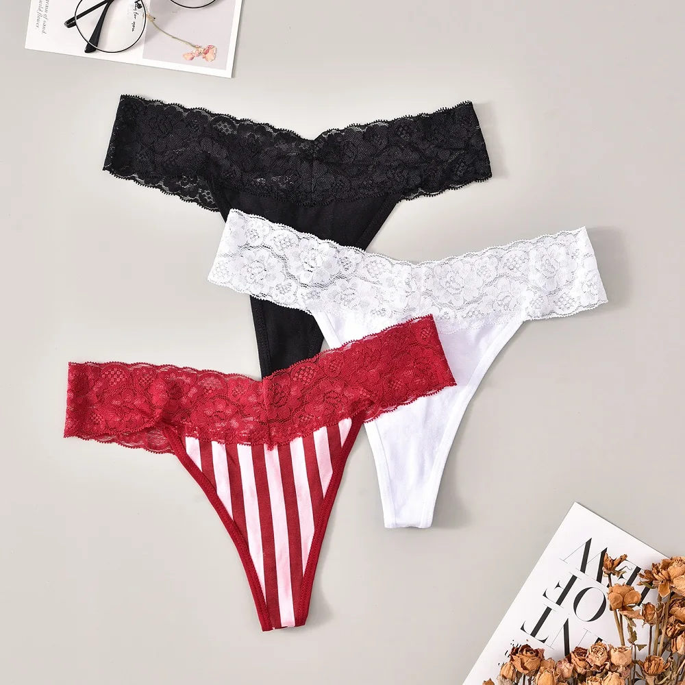 Women-Lace-Thong-G-string-Panties-Sexy-Underwear-Striped-Transparent ...