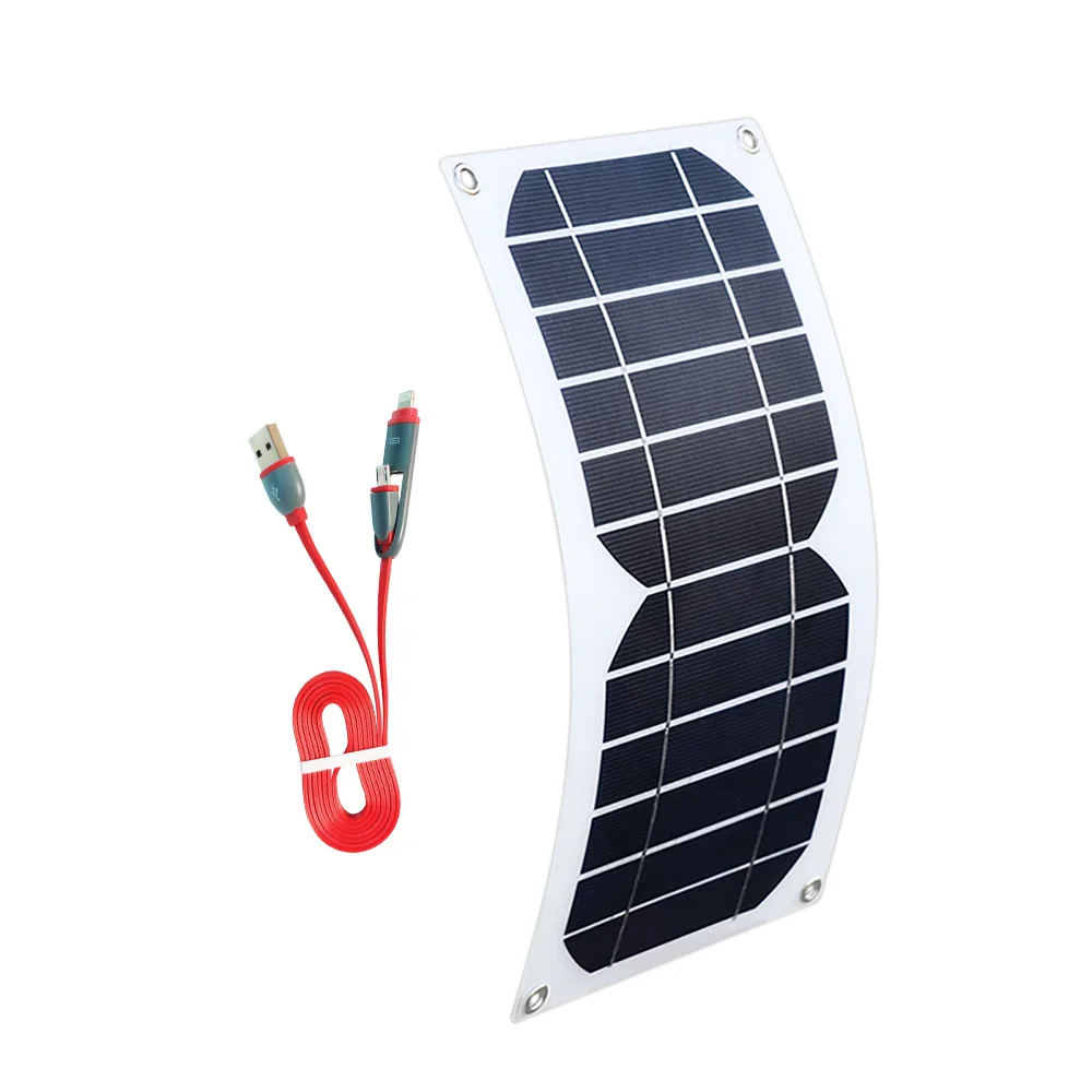5V-1A-Solar-Panel-5W-Output-USB-Outdoor-Portable-Solar-System-For-Low ...