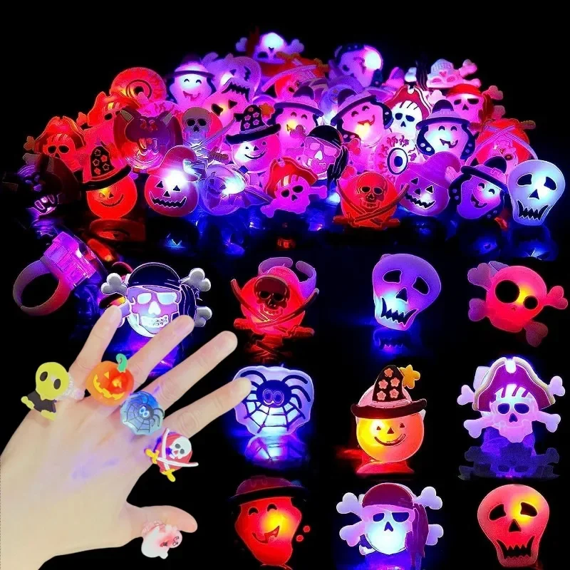 2024-Halloween-LED-Glow-Ring-Creative-Ghost-Skeleton-Glow-in-the-Dark ...