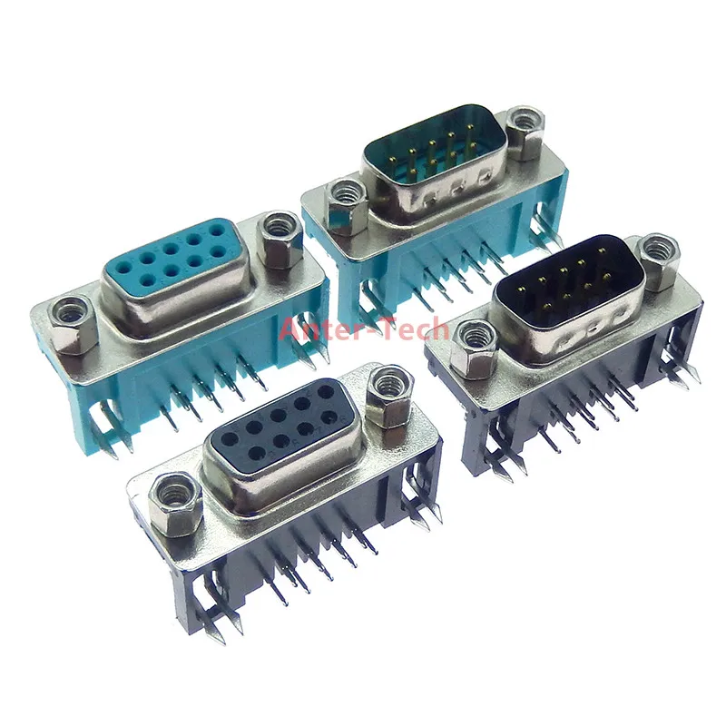 2PCS-DB9-Female-Male-PCB-Mount-D-Sub-9-pin-PCB-Connector-RS232 ...