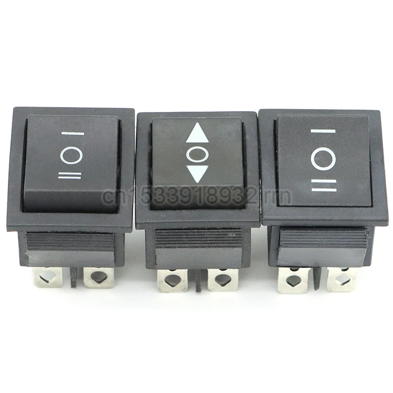 1PCS-KCD4-25X31mm-Black-Rocker-Switch-6-Pin-3-Position-ON-OFF-ON-Double ...