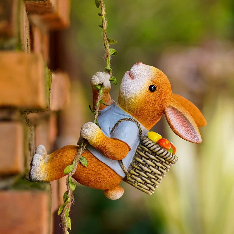 Cute bunny wall hanging decoration outdoor courtyard balcony ...