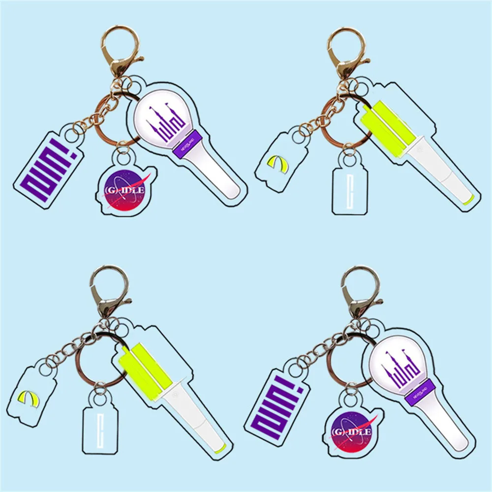 KPOP-G-I-DLE-Keychain-Acrylic-Light-Stick-Logo-Pendant-Keyring-Bag ...