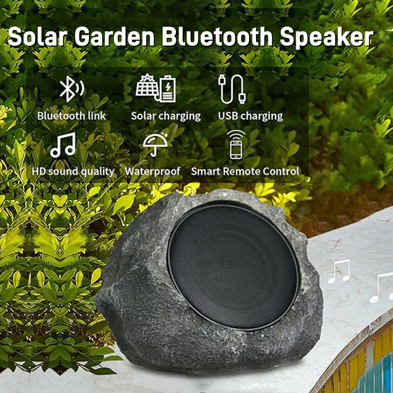 Courtyard-Decoration-Solar-Simulation-Stone-Bluetooth-Speaker-Outdoor ...