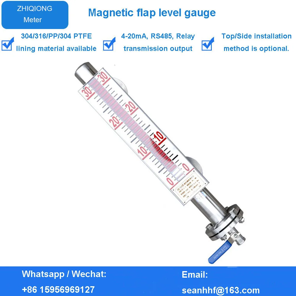 Stainless-Steel-Level-Gauge-Magnetic-Flap-Float-Liquid-Level-indicator ...