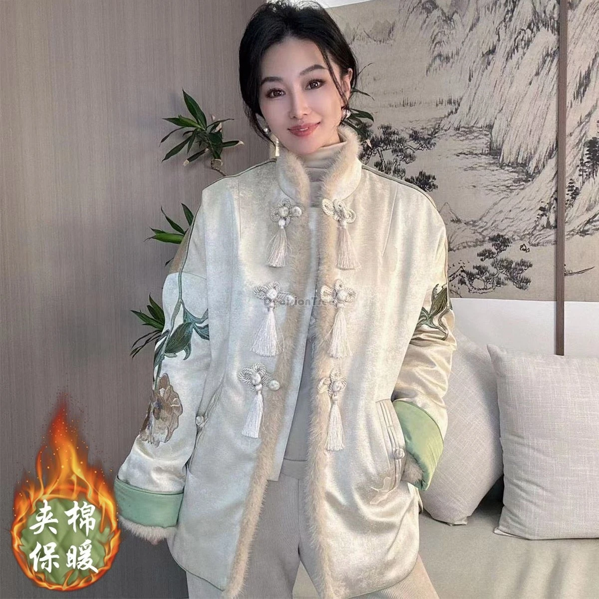 2025 high-end luxury brocade thicken warm coat chinese style winter ...