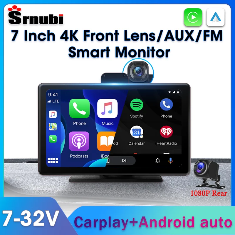 7-Universal-4K-Front-Lens-Carplay-Android-Auto-Rear-Camera-Car-DVR-Dash ...