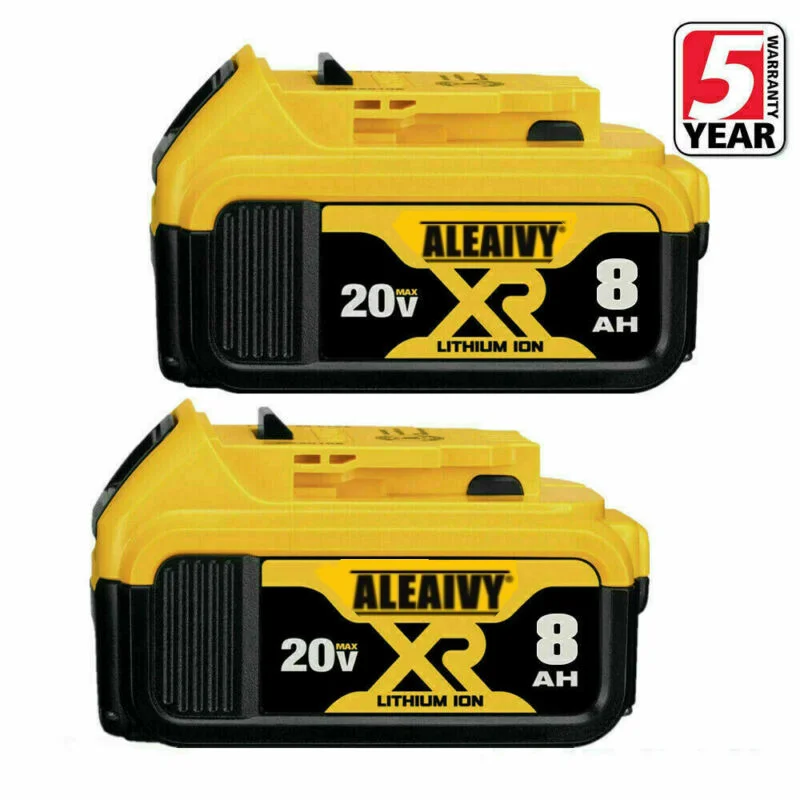 DCB200 교체형 리튬 이온 배터리, 20V, 8000mAh, 디월트 18 볼트 MAX XR 전동 공구 18650 리튬 ...