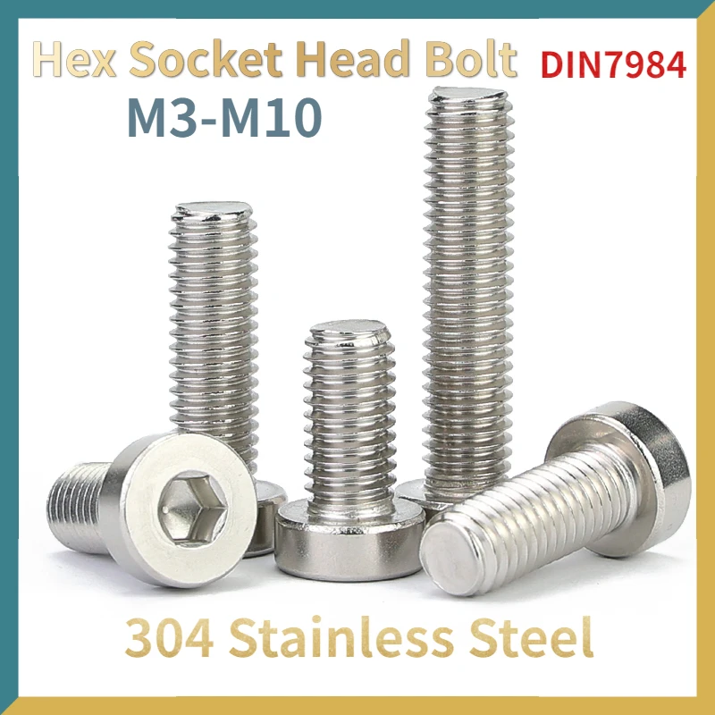 2-50-PCS-DIN7984-Stainless-Steel-and-steel-with-black-hexagon-hex ...
