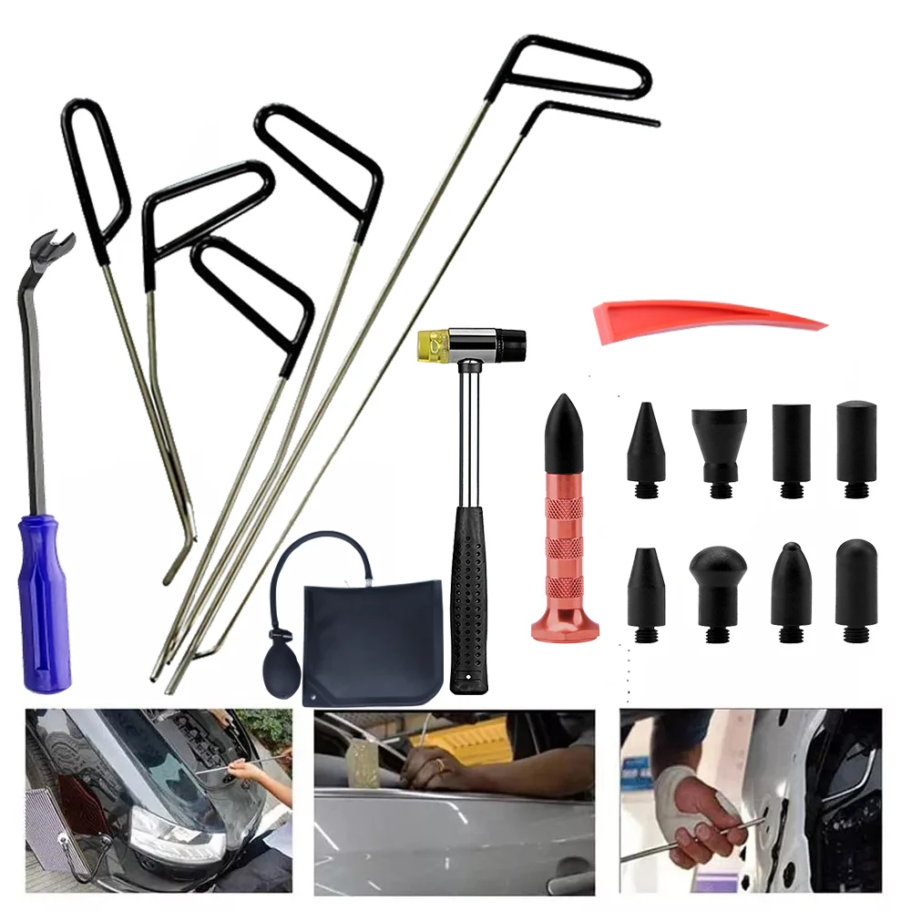 Auto Dent Puller Hook Rod Kit Car Body Hail Damage Repair Tools ...