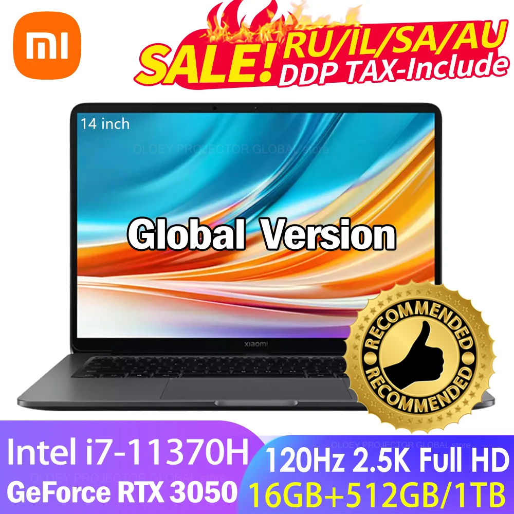 Xiaomi Laptop Pro X 14 i7 11370H GeForce RTX 3050 16G+512GB/1TB 2.5K ...