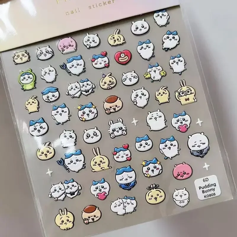 New Cute Cartoon Chiikawa Nail Art Sticker Usaqi Hachiware Three ...