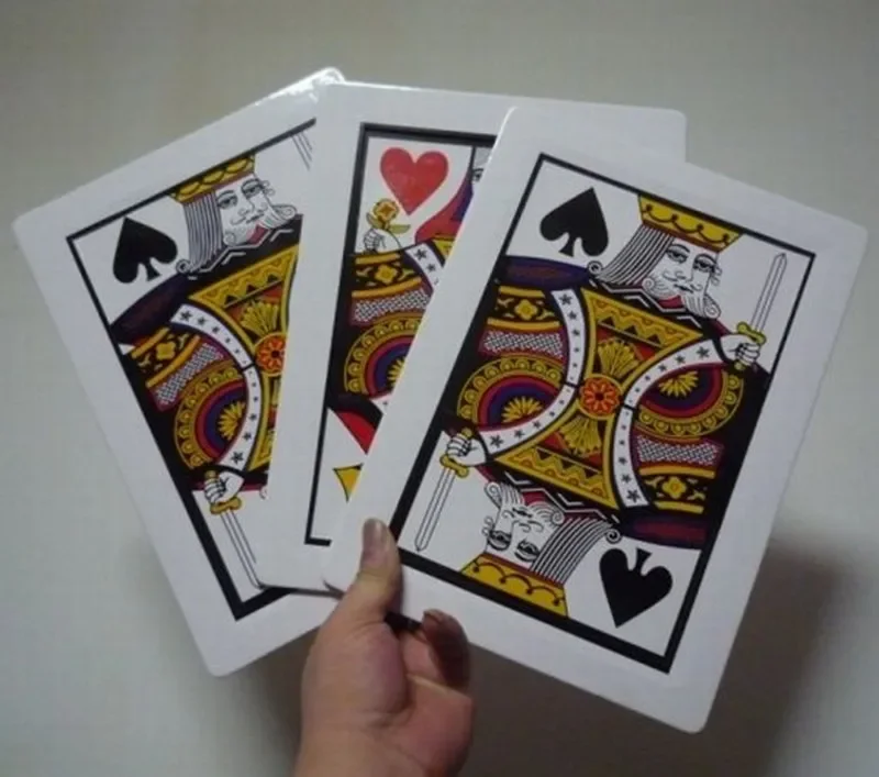 Find-The-Queen-Jumbo-Cards-8-X11-Three-Card-Monte-Red-Color-Back-Magic ...
